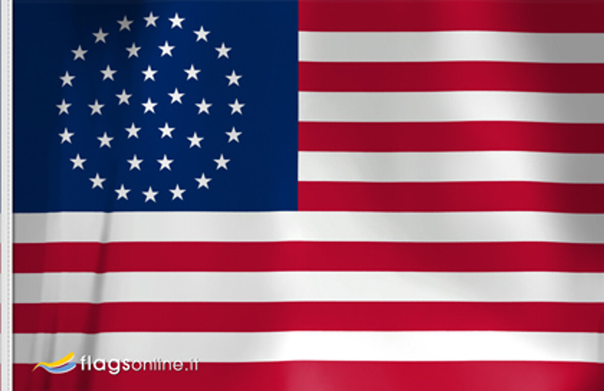 Bandiera US Wagon Wheel 1865 - 1867 in vendita, bandiera Wagon Wheel